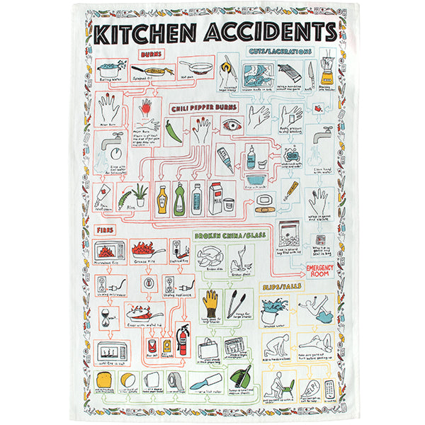 Kitchen Accidents Tea Towel - Present Indicative