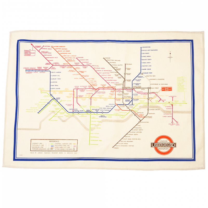 Vintage London Underground Tea Towel - Present Indicative