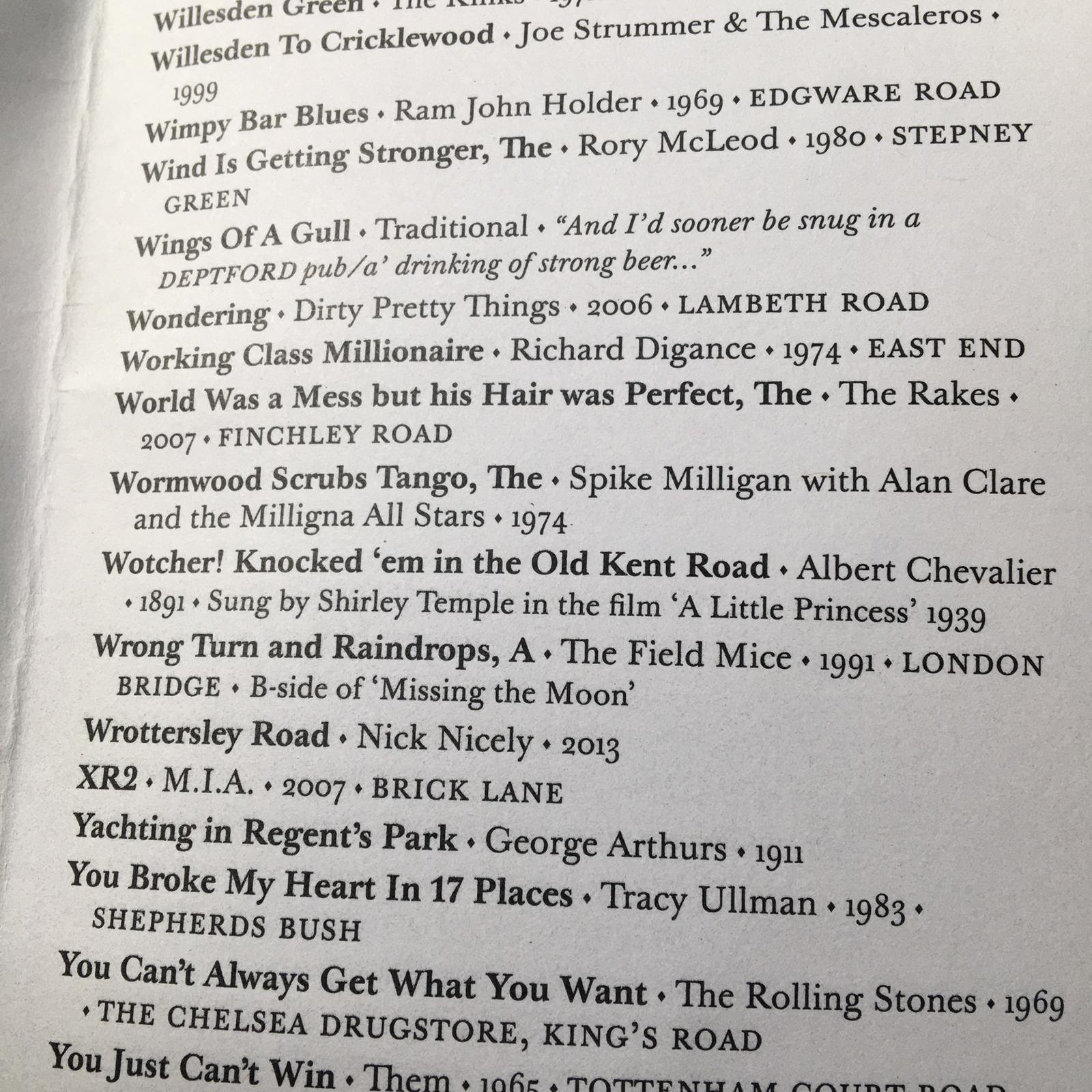 Songs of London Town Map - Present Indicative